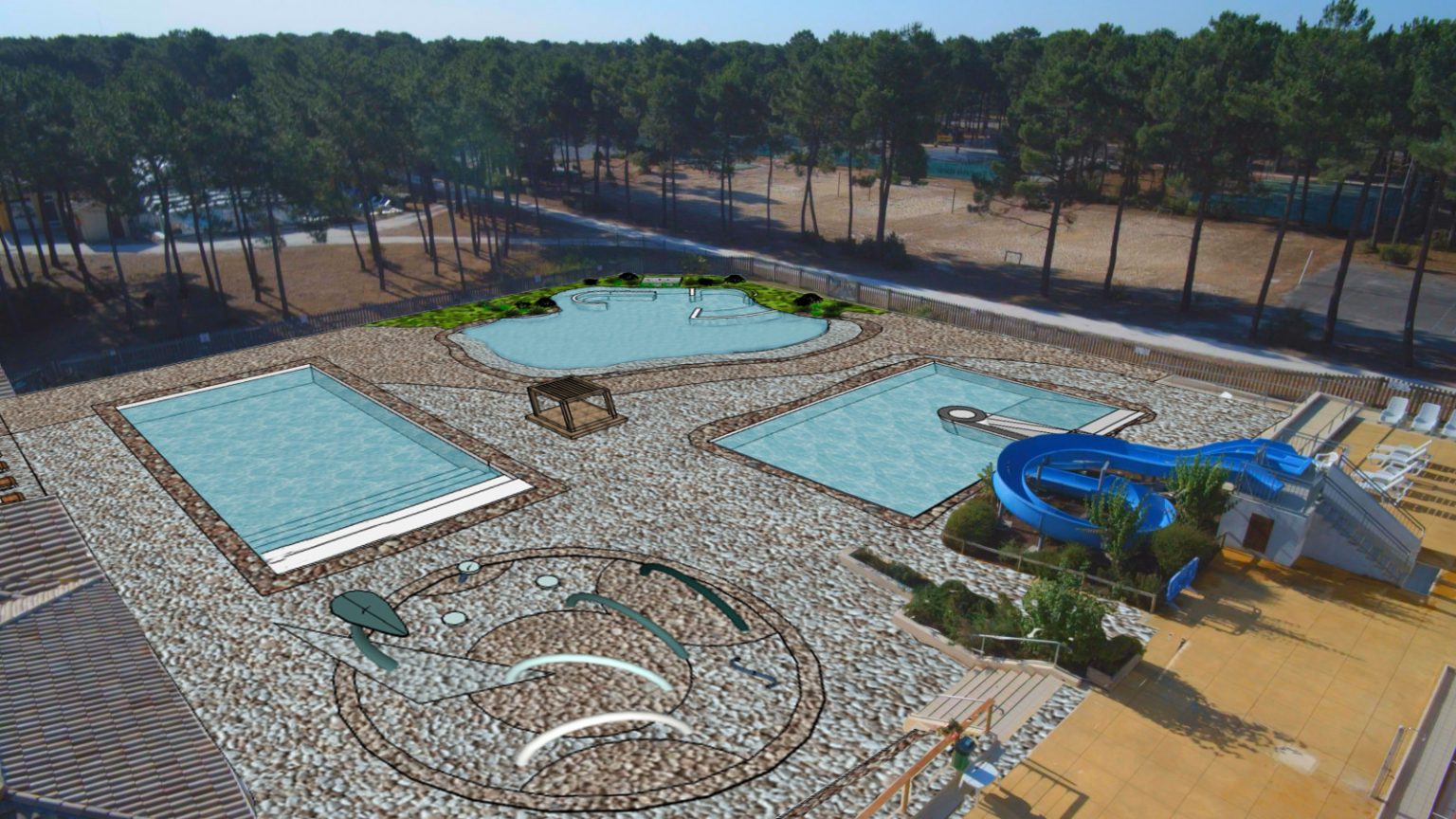 les piscines du centre naturiste - Centre naturiste Euronat