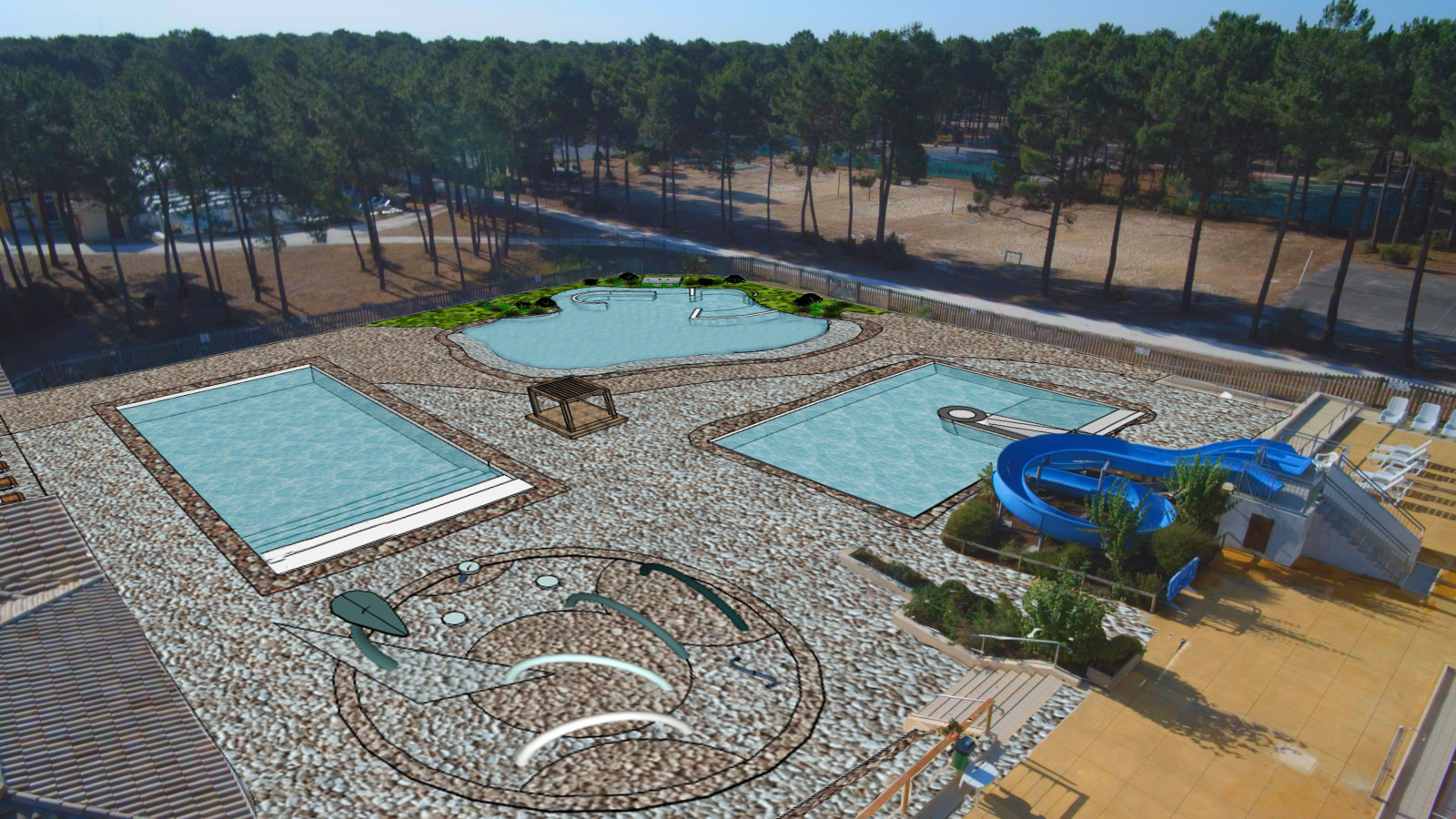 Naturist swimming pools in Euronat - Naturist resort in France